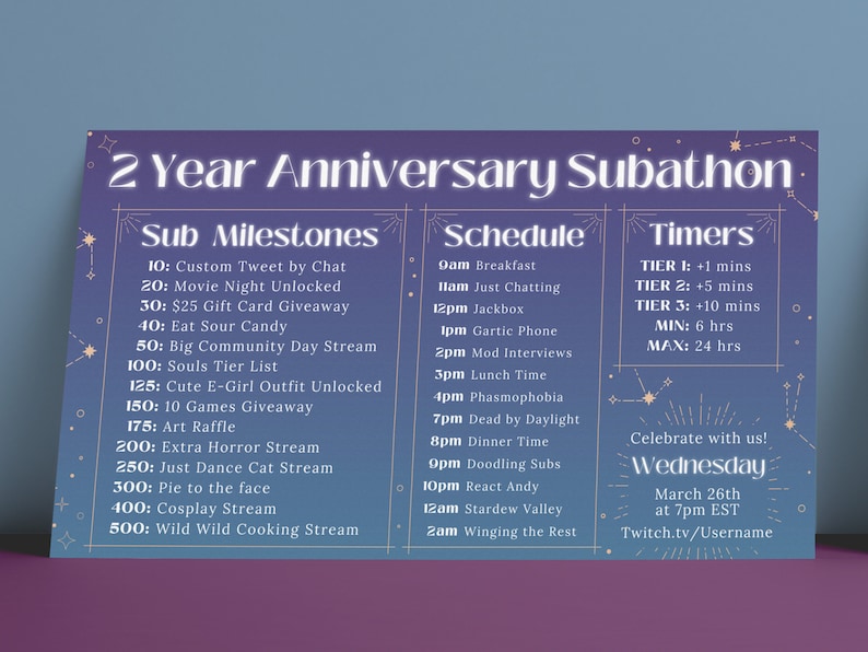 Celestial Subathon - Twitch Subathon Social Media Package | Twitch ...