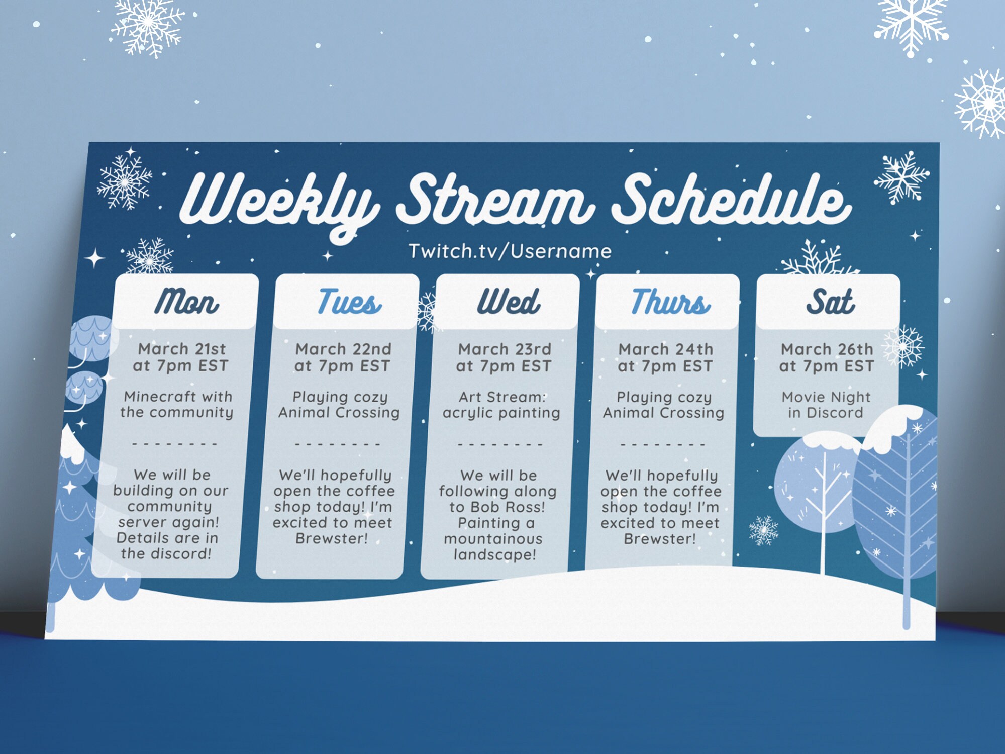 Winter Wonderland Twitch Youtube Weekly Stream Schedule Social Media ...
