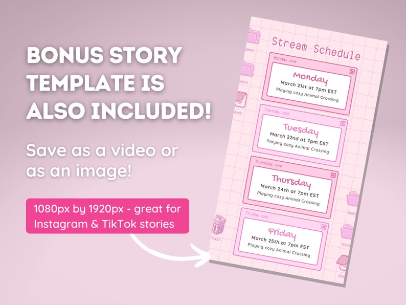 Pink Retro Lofi Twitch Youtube Weekly Stream Schedule Social - Etsy