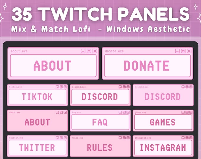 Pink Bubblegum TWITCH PANELS | Cute Pastel Pink | Streamer | Twitch ...