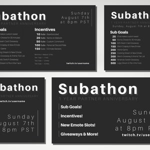 Twitch Subathon Social Media Package | Twitch Event Minimal Social ...