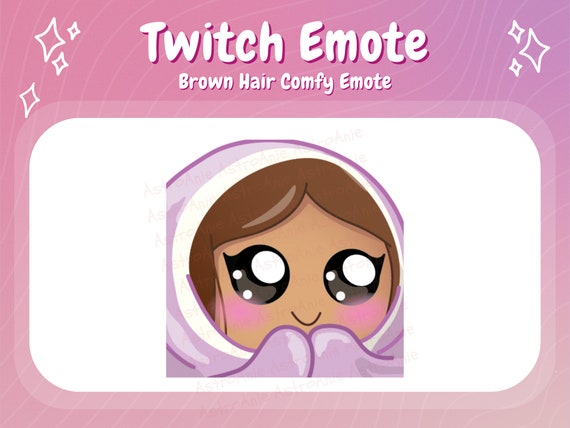 Twitch Emote Comfy Blanket Cozy Emotes Brown Hair | Etsy