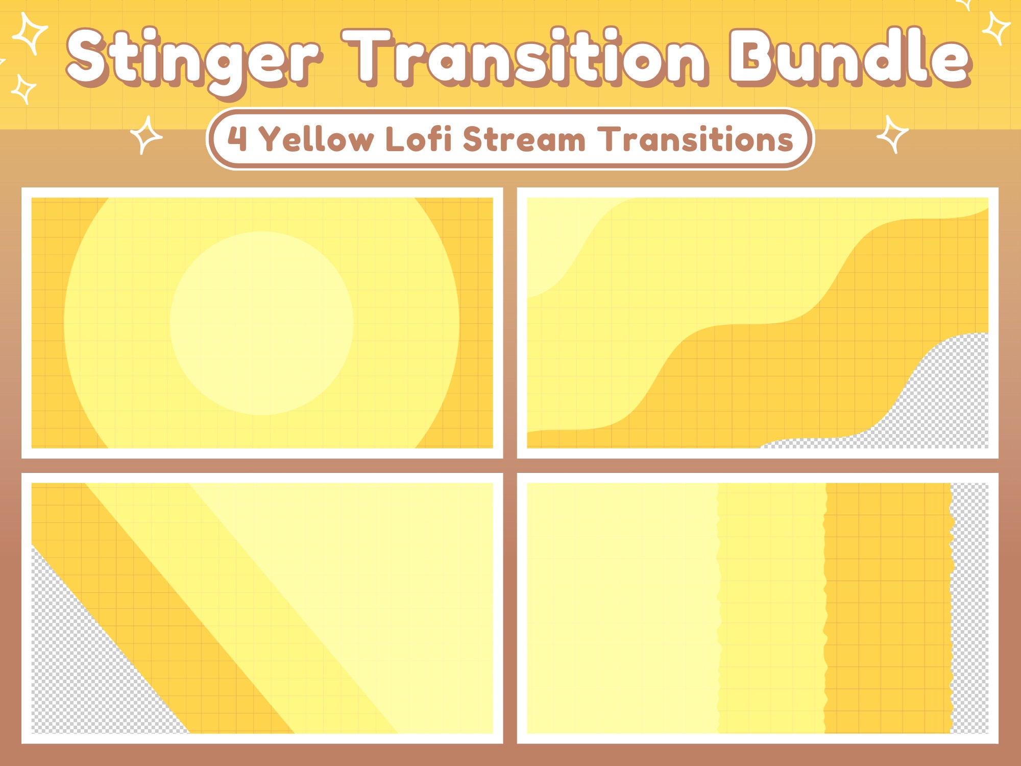 Twitch Stinger Transitions Yellow Retro Lofi Pattern, Cute Yellow ...
