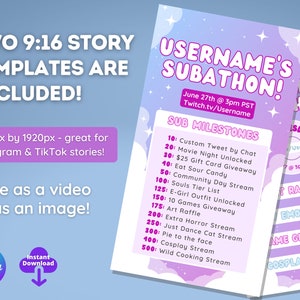 Starry Sky Subathon - Twitch Subathon Social Media Package | Twitch ...