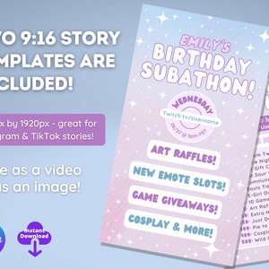Aesthetic Purple Pastel Subathon - Twitch Subathon Social Media Package ...