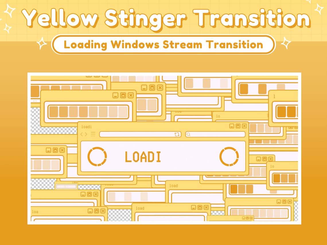 Twitch Stinger Transition Yellow Retro Lofi Windows Aesthetic, Computer ...