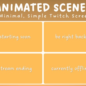 Animated Twitch Screens Yellow - Twitch Streamer | Simple Overlay ...