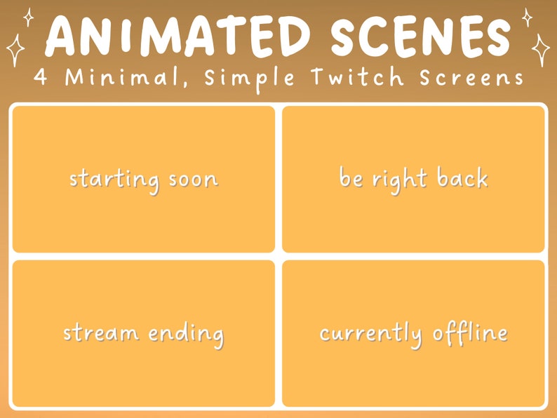 Animated Twitch Screens Yellow - Twitch Streamer | Simple Overlay ...