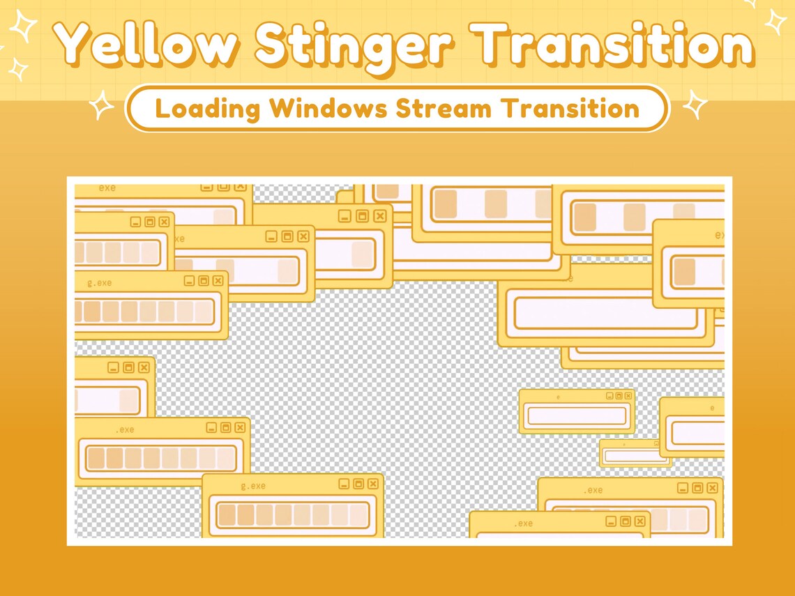 Twitch Stinger Transition Yellow Retro Lofi Windows Aesthetic, Computer ...