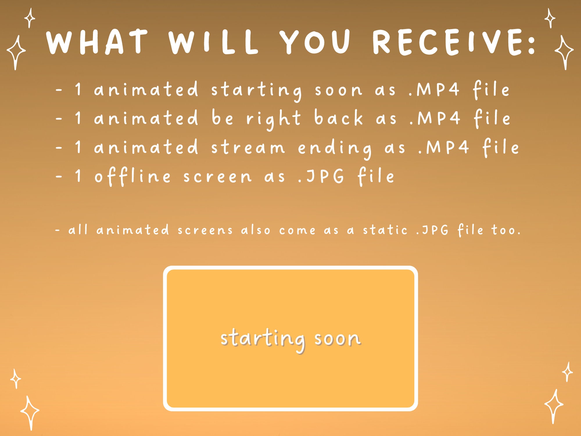 Animated Twitch Screens Yellow - Twitch Streamer | Simple Overlay ...
