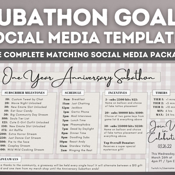 Twitch Subathon Banner - Etsy