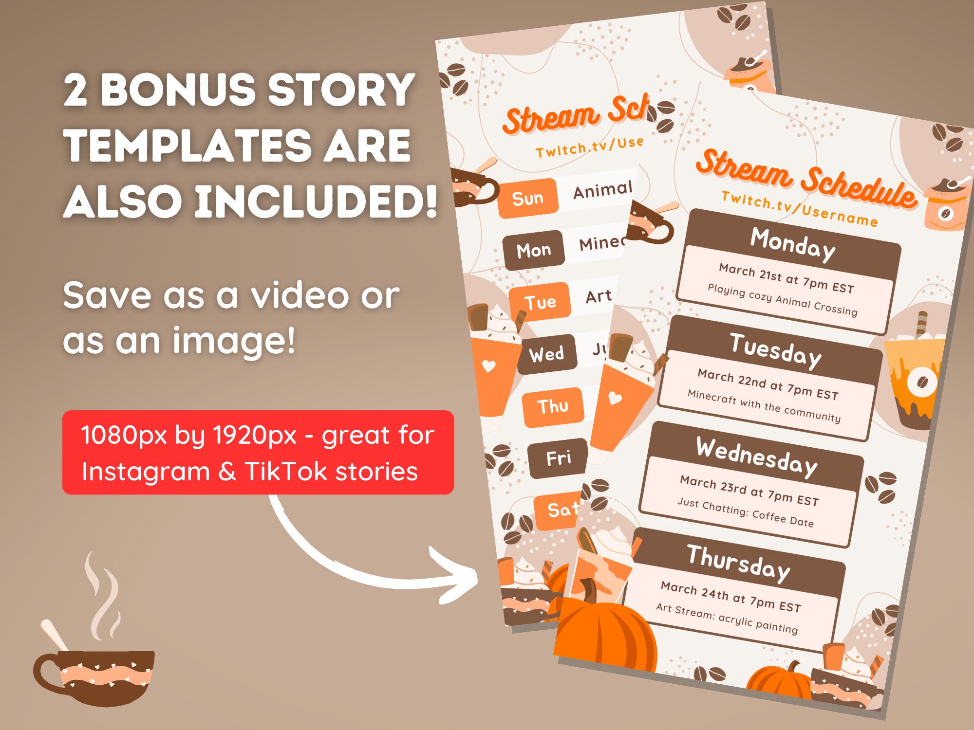 Pumpkin Spice Twitch Youtube Weekly Stream Schedule Social Media ...