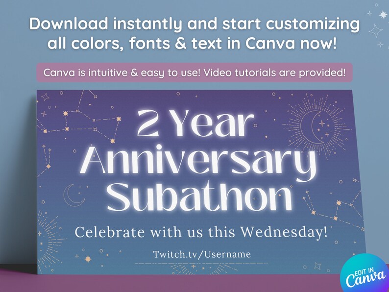Celestial Subathon Twitch Subathon Social Media Package Twitch Event ...