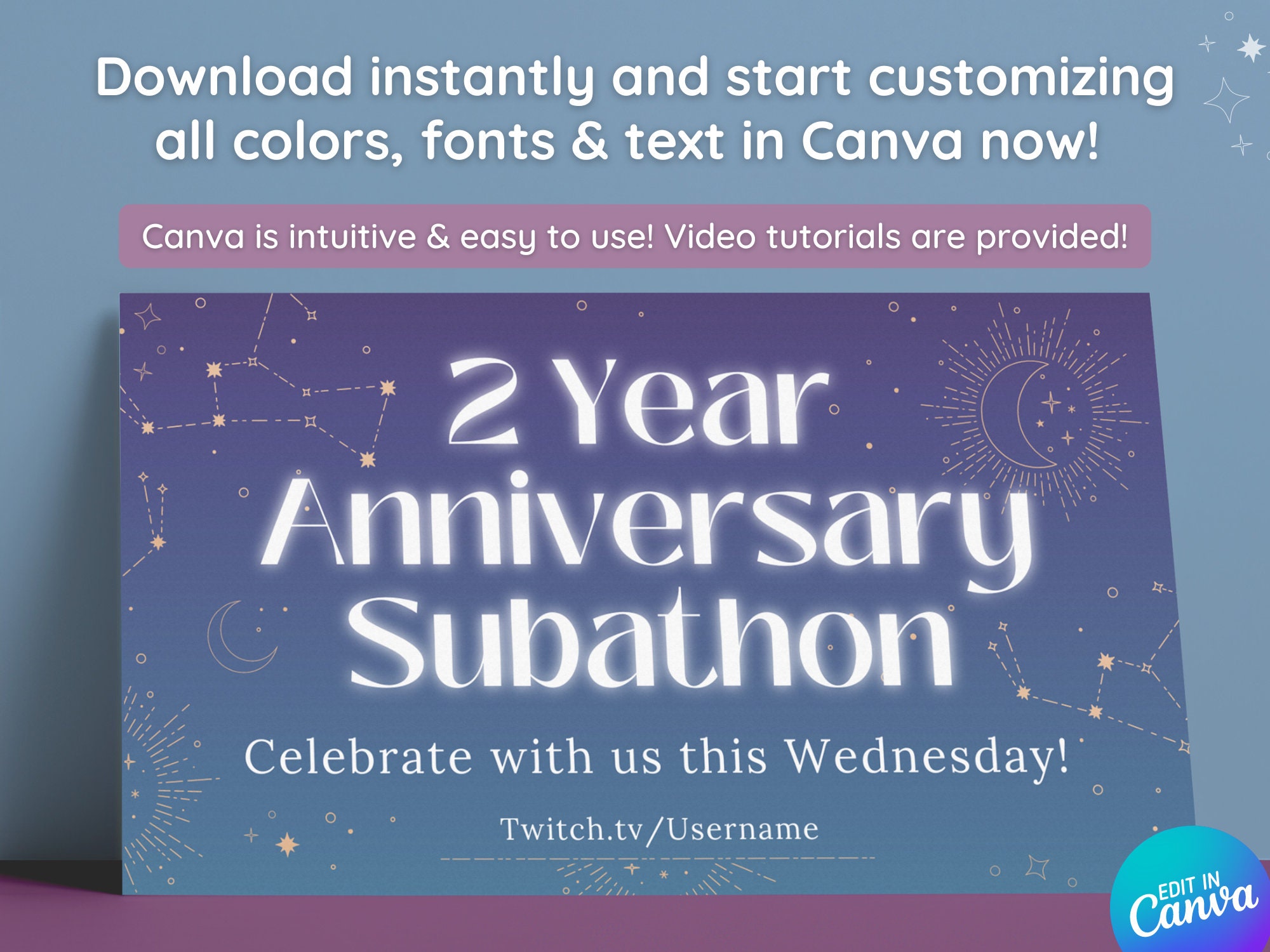 Celestial Subathon Twitch Subathon Social Media Package Twitch Event ...