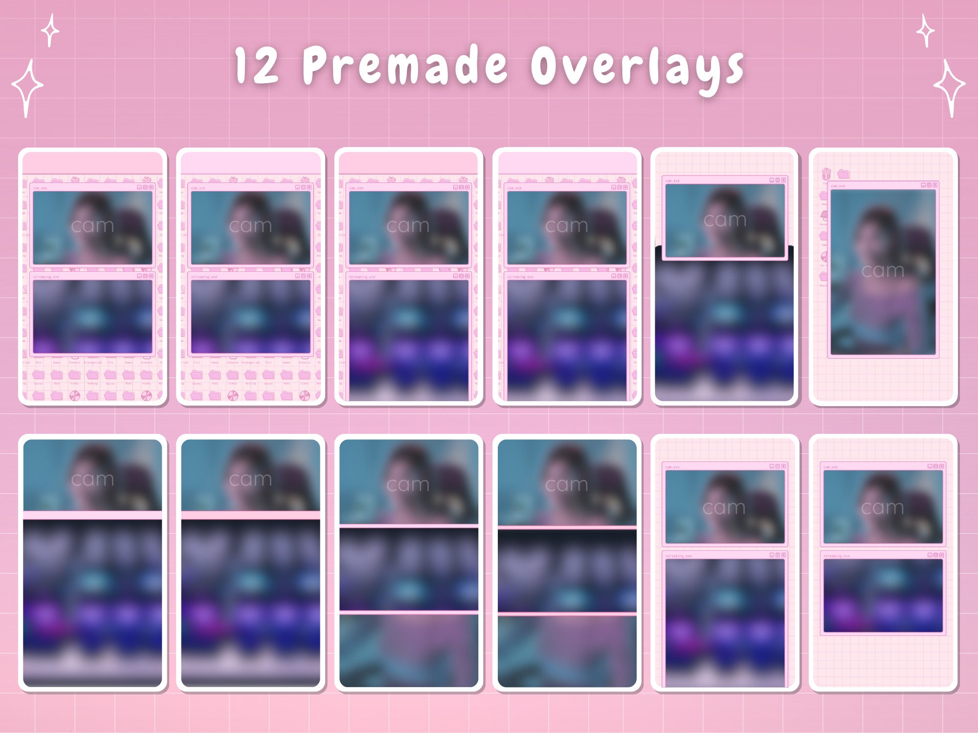 Tiktok Stream Overlay Package - Pink Retro Lofi Kawaii Aesthetic ...