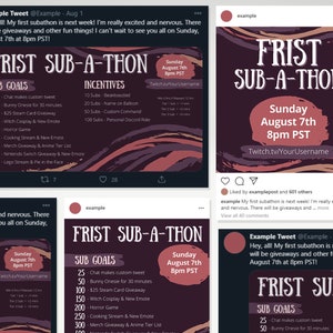 Twitch Subathon Social Media Package | Twitch Event Social Package ...