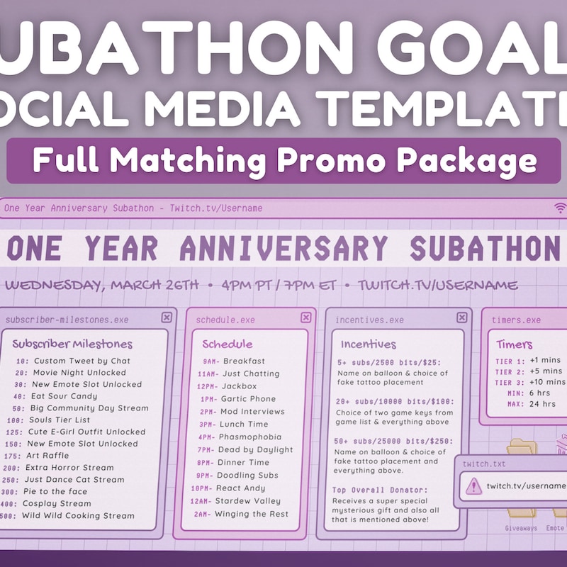 Subathon Graphic Template - Etsy