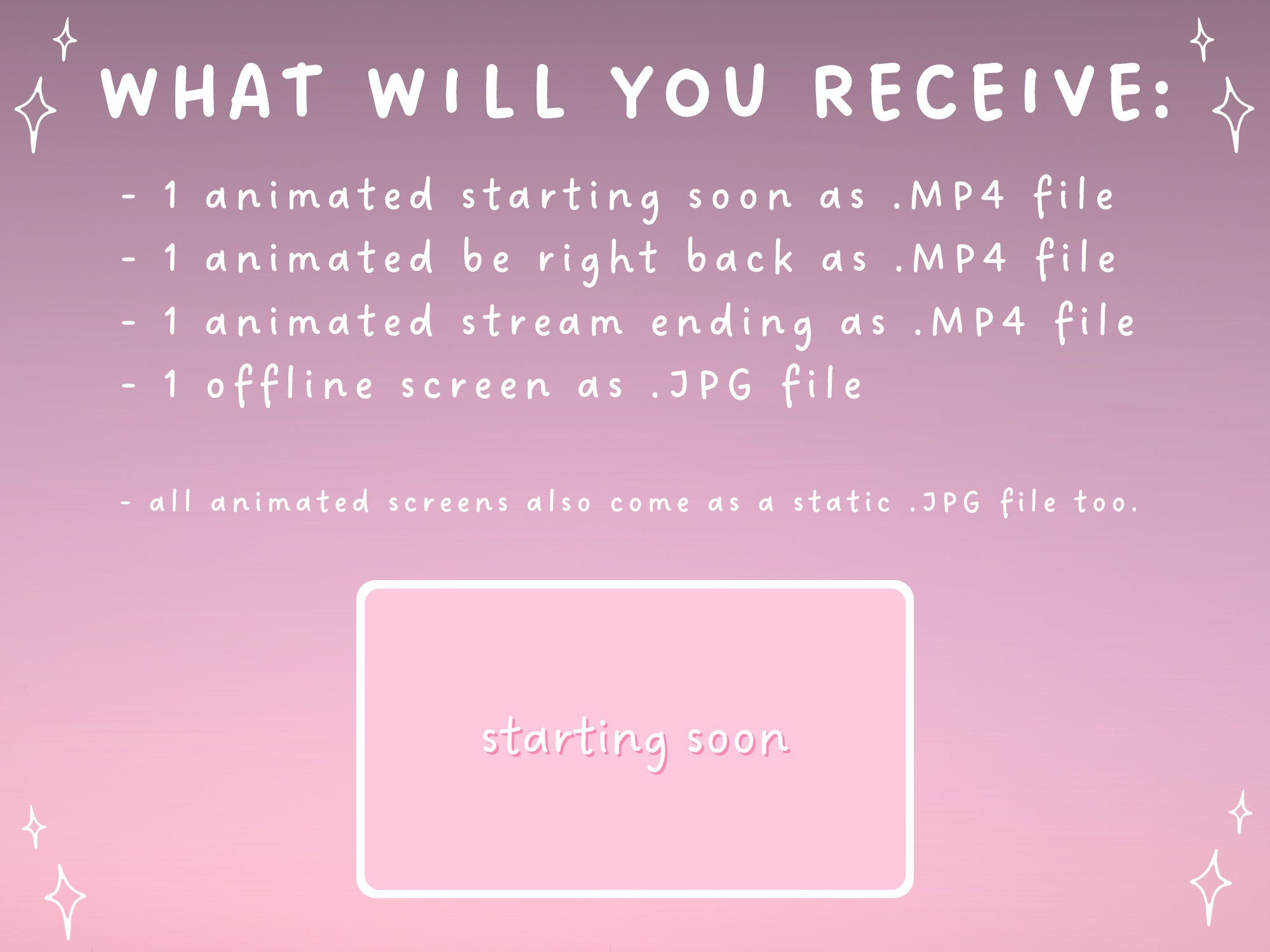 Animated Twitch Screens Pastel Pink - Twitch Streamer | Simple Minimal ...