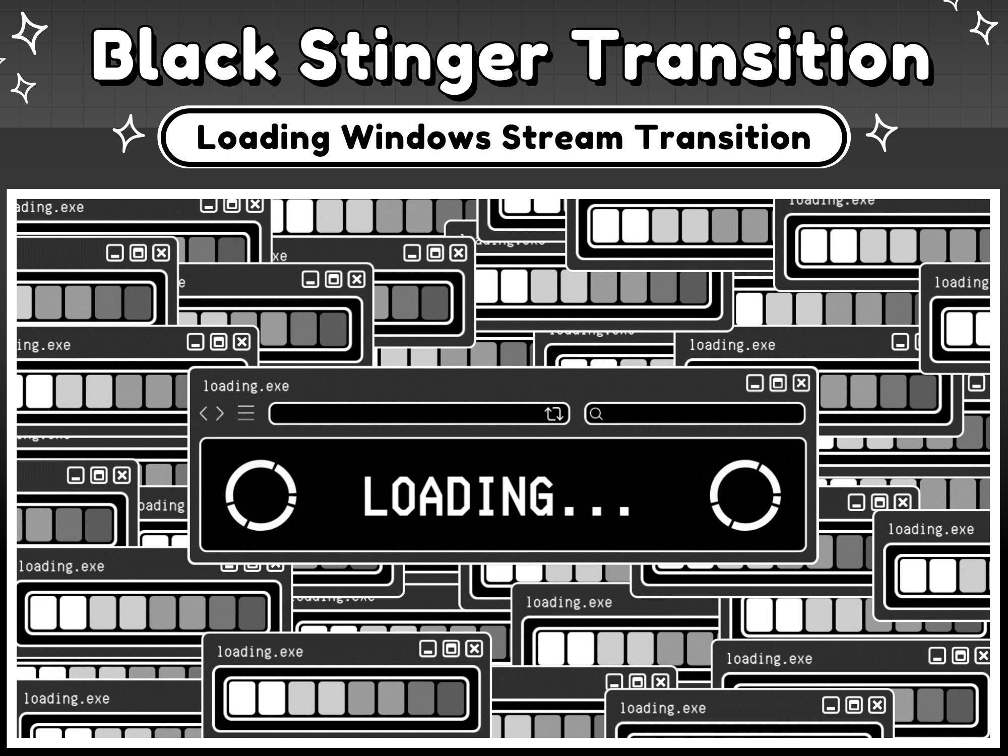 Twitch Stinger Transition Black Retro Lofi Windows Aesthetic, Computer ...