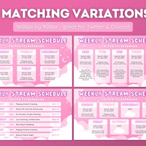 Pink Starry Sky Twitch Youtube Weekly Stream Schedule | Social Media ...