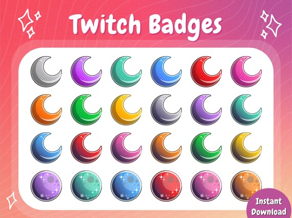 33 Twitch Bit Badges & Sub Badges Celestial Pastel Sparkle - Etsy