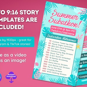 Summer Subathon - Twitch Subathon Social Media Package | Twitch Event ...