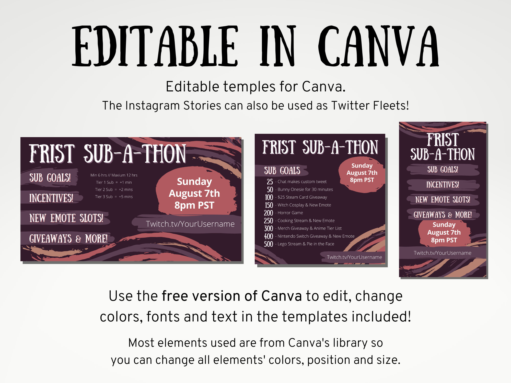 Twitch Subathon Social Media Package Twitch Event Social Package ...