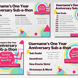 Twitch Subathon Social Media Package | Twitch Event Retro Social ...