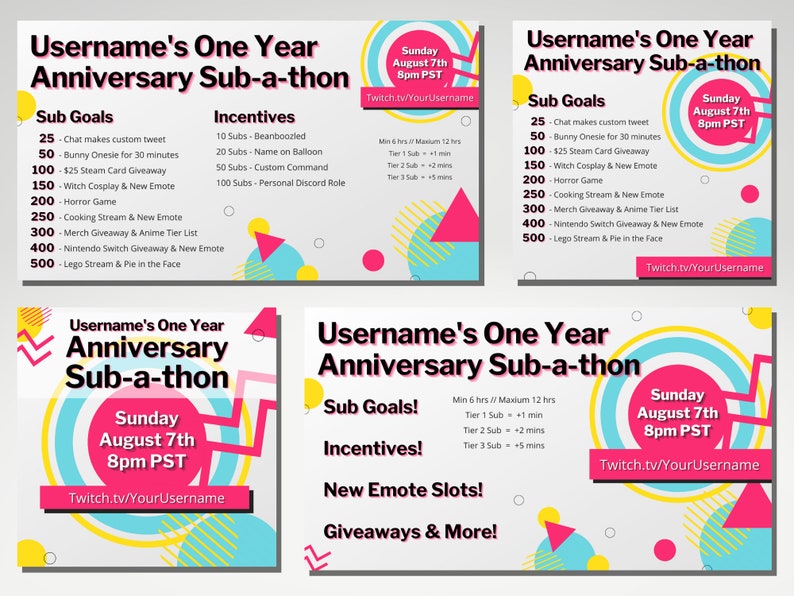 Twitch Subathon Social Media Package | Twitch Event Retro Social ...