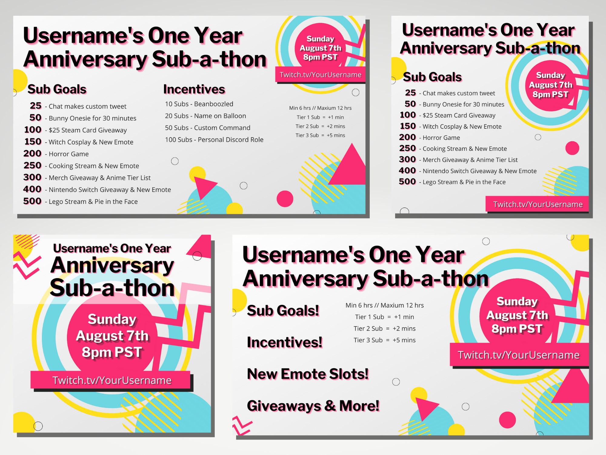 Twitch Subathon Social Media Package | Twitch Event Retro Social ...
