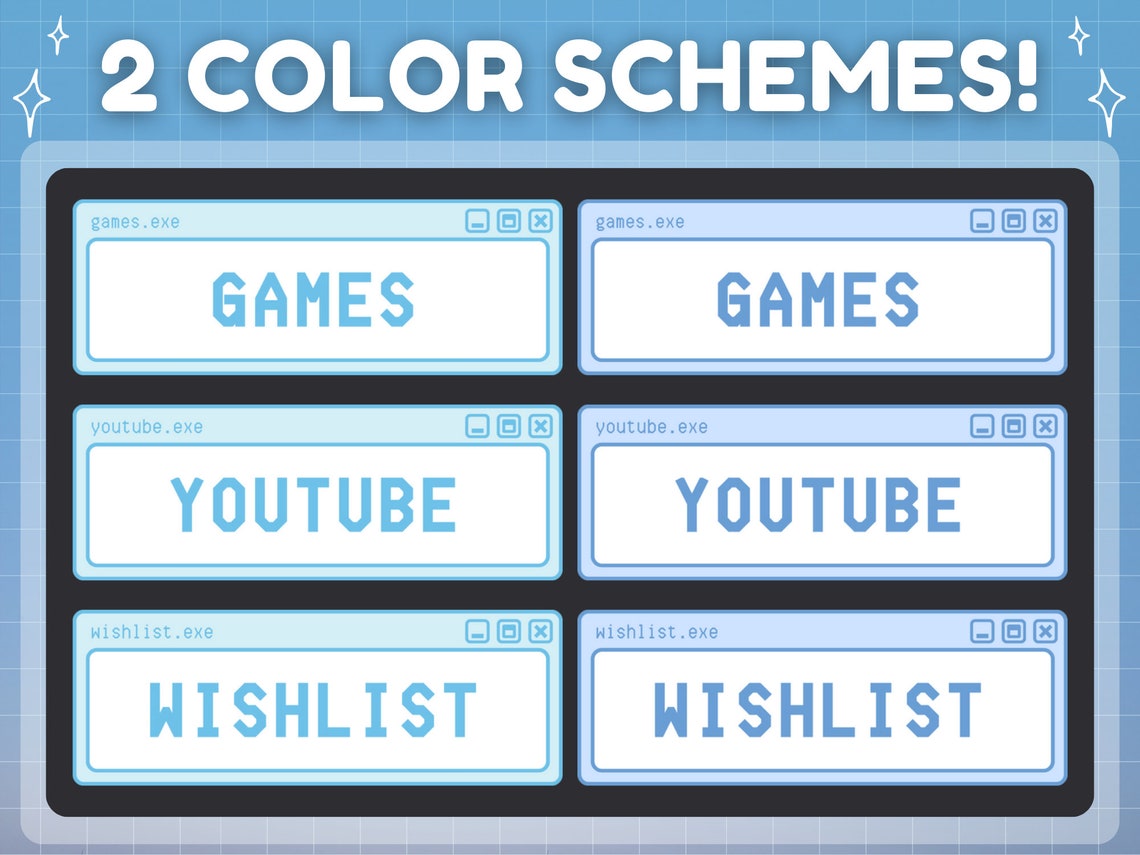 35 Twitch Panels - Blue Retro Lofi Windows Aesthetic - Twitch Panels ...