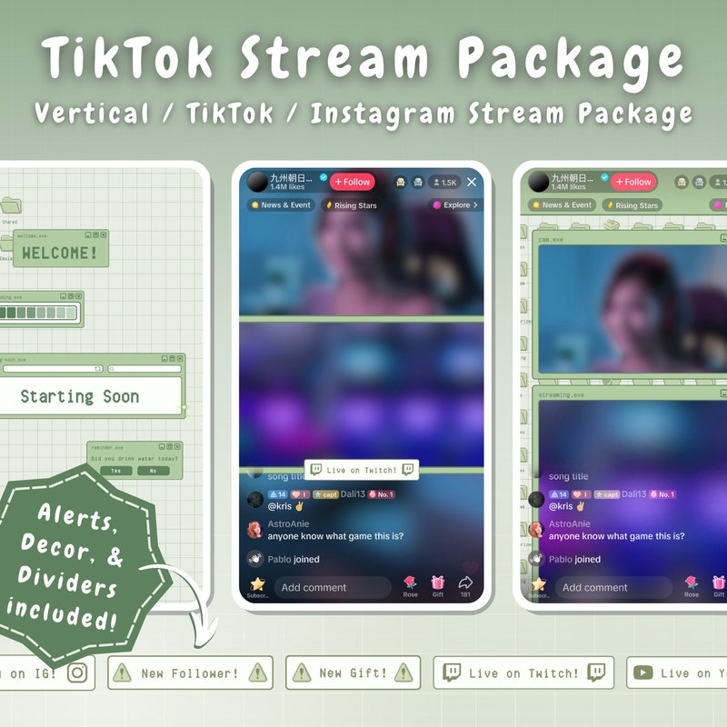 Tik Tok Live Studio Overlays - Etsy