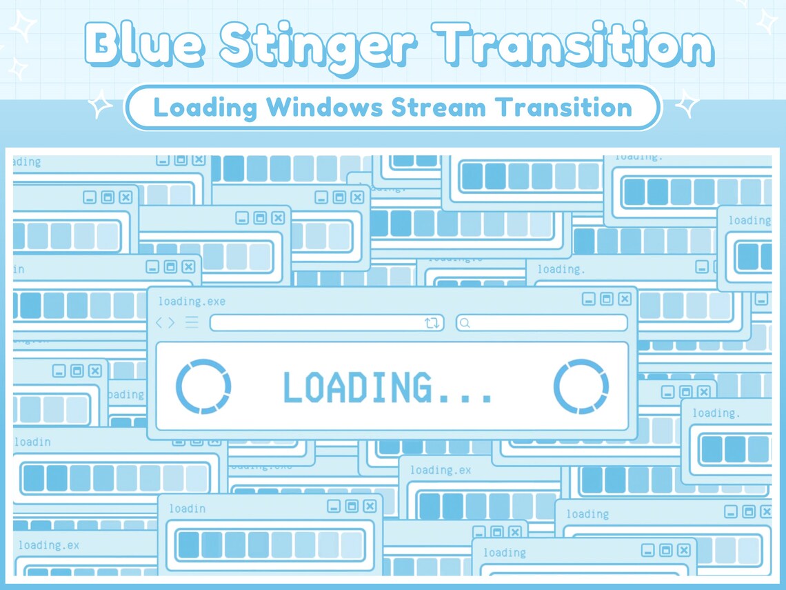 Twitch Stinger Transition Blue Retro Lofi Windows Aesthetic, Computer ...