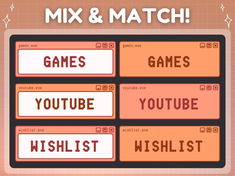 35 Twitch Panels - Orange Retro Lofi Windows Aesthetic - Twitch Panels ...