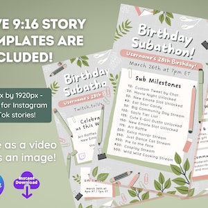 Plants Lofi Desk Twitch Subathon Social Media Package | Twitch Event ...