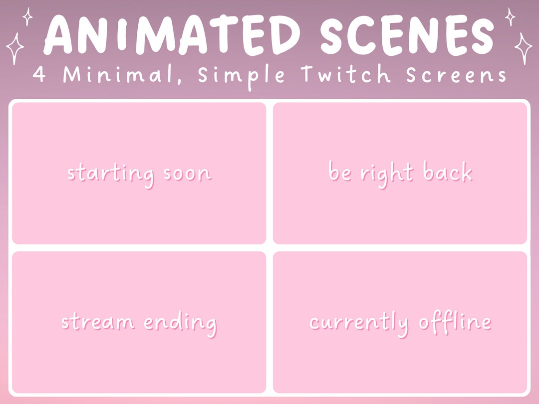 Animated Twitch Screens Pastel Pink - Twitch Streamer | Simple Minimal ...
