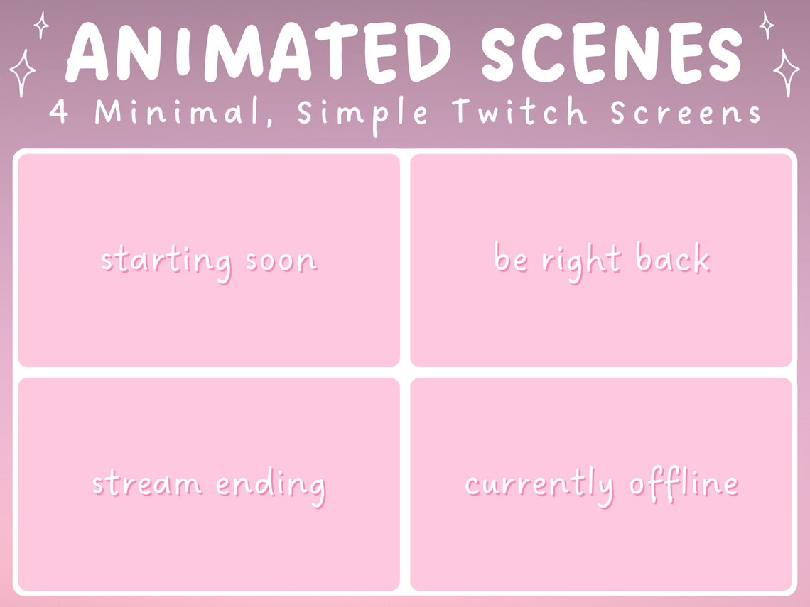 Animated Twitch Screens Pastel Pink - Twitch Streamer | Simple Minimal ...