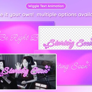 Animated Hand Drawn Wiggle Stream Screen Texts - Twitch Scenes Pink ...