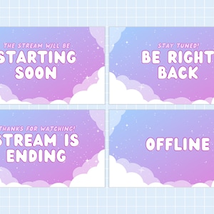 4 Animated Twitch Screens Starry Sky Celestial Star Clouds Aesthetic ...
