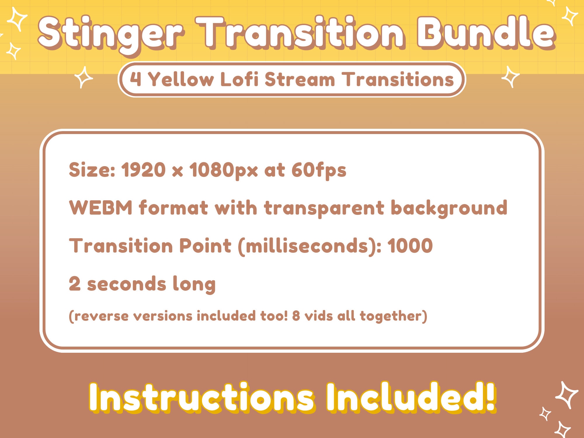 Twitch Stinger Transitions Yellow Retro Lofi Pattern, Cute Yellow ...