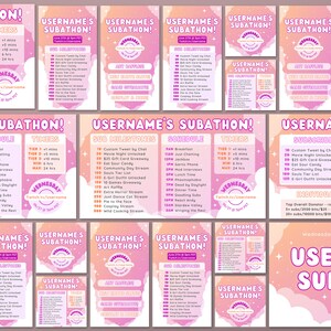 Twitch Subathon Social Media Package: Pink Clouds & Stars (canva ...