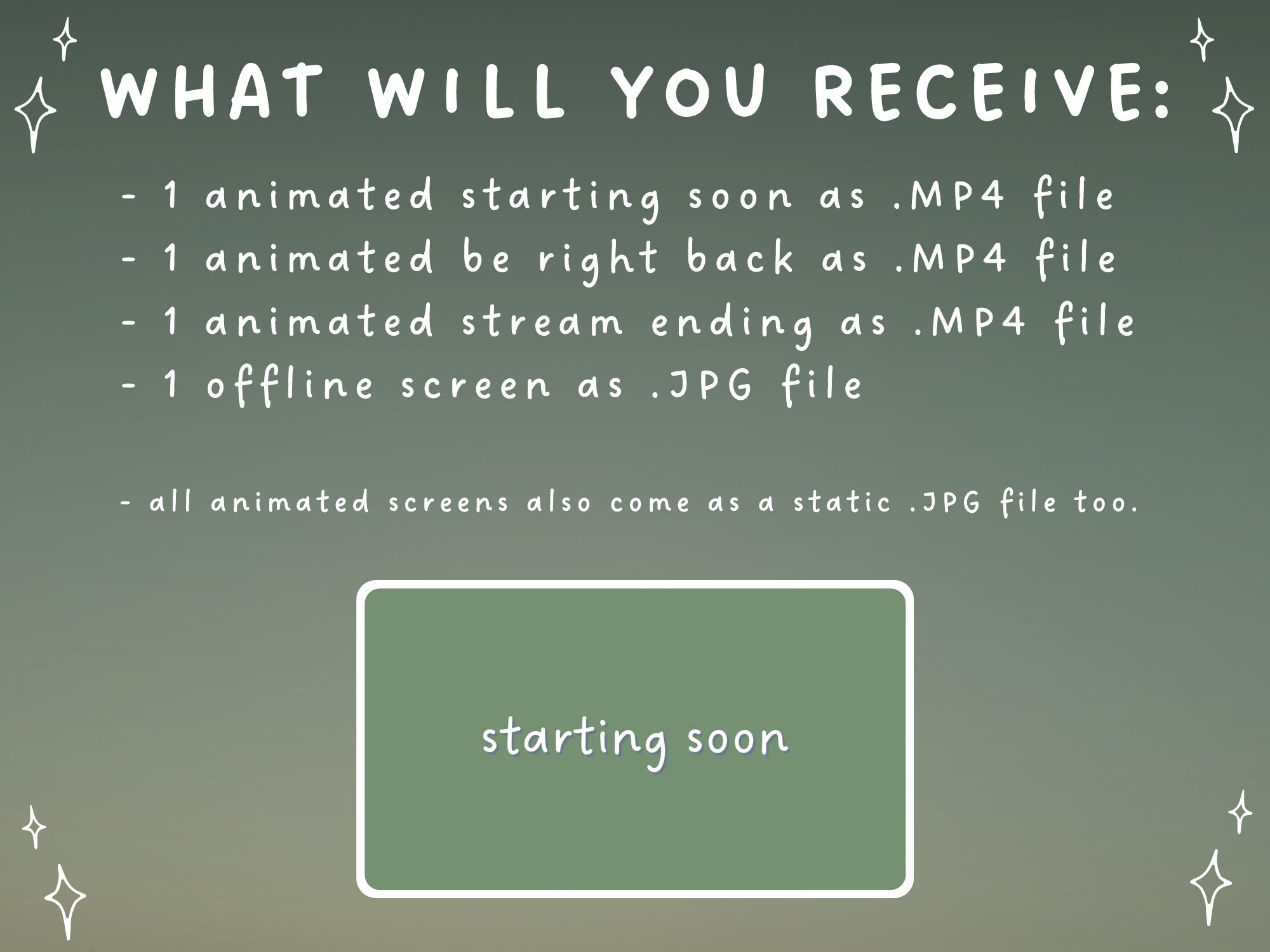Animated Twitch Screens Green Twitch Streamer Simple Overlay Minimal ...