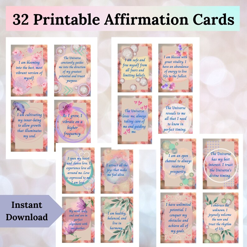 Printable Affirmation Cards Affirmation Cards Positive - Etsy