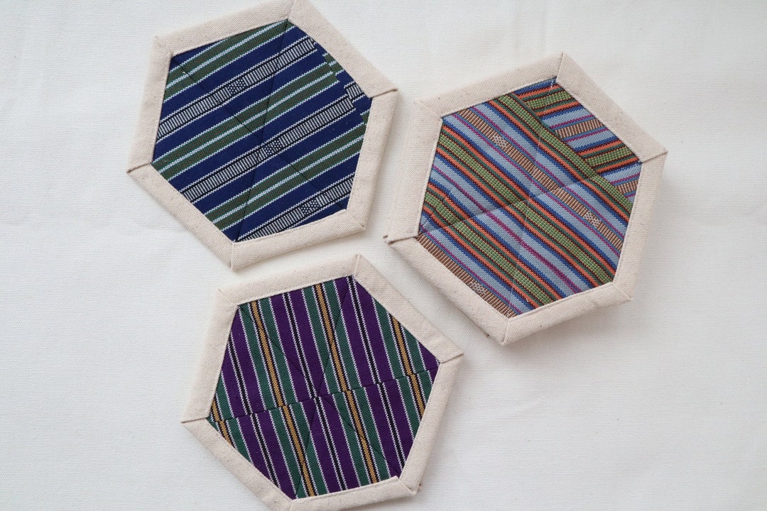 Cordilleran Textile Coasters | Set of Four Drinking Coasters - Etsy