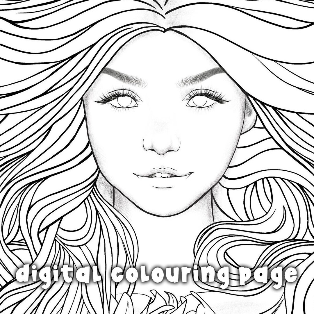 Aerith Colouring Page, Colouring for Adults, Colouring Book Meditation ...