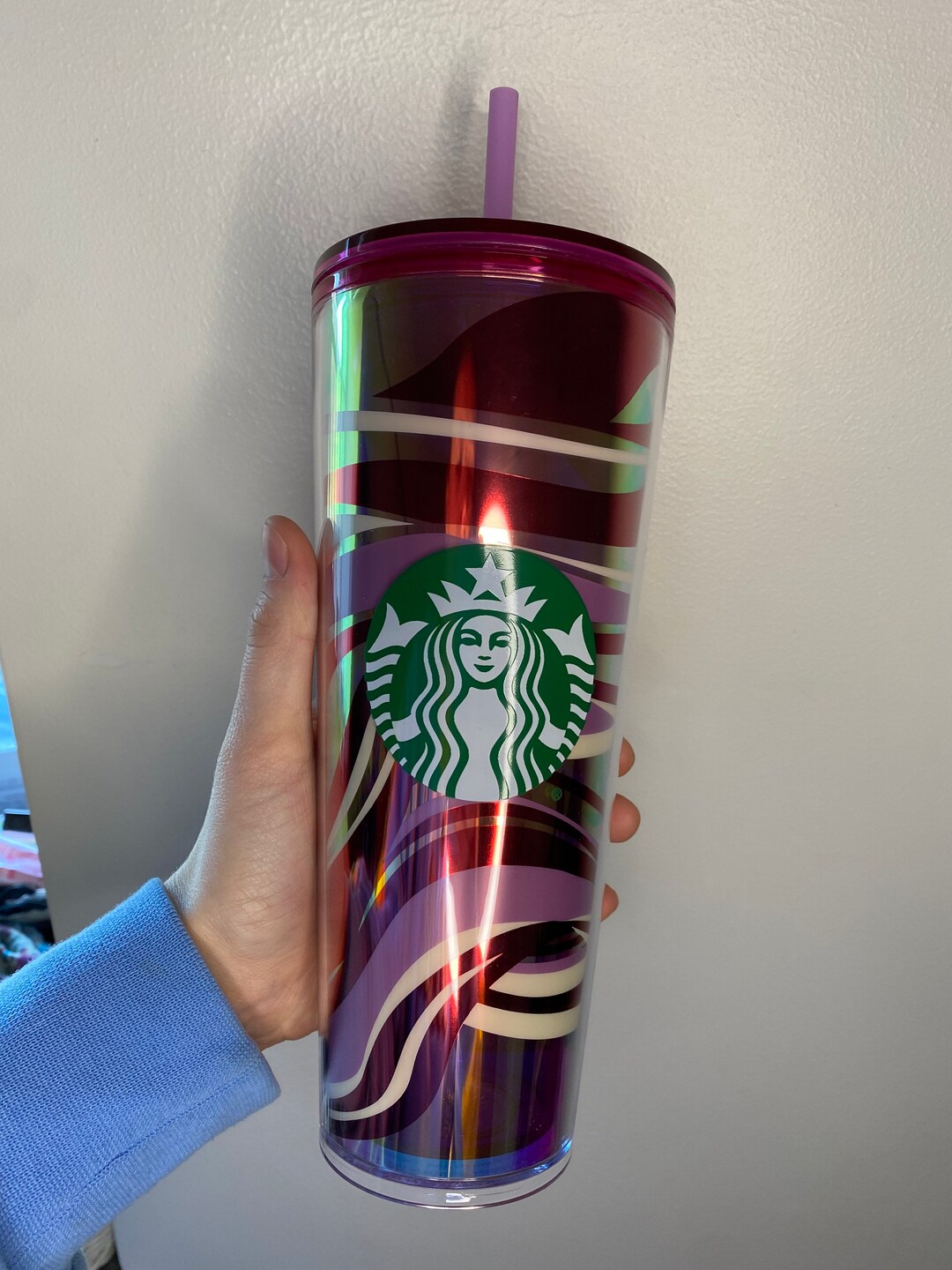 Starbucks 2021 Holiday WINTER 24oz Tumbler NEW RARE Pink Wrapping Paper ...