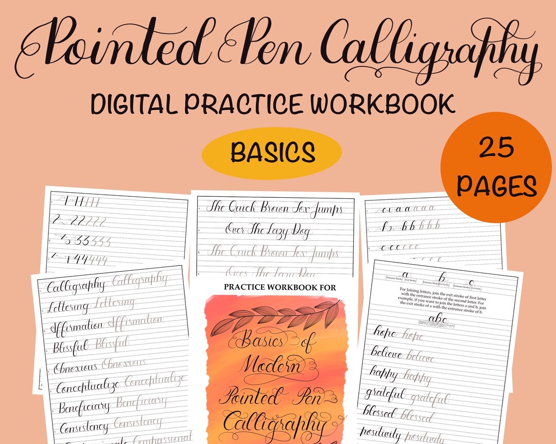 Printable Calligraphy Worksheets Basics of Pointed Pen Calligraphy ...