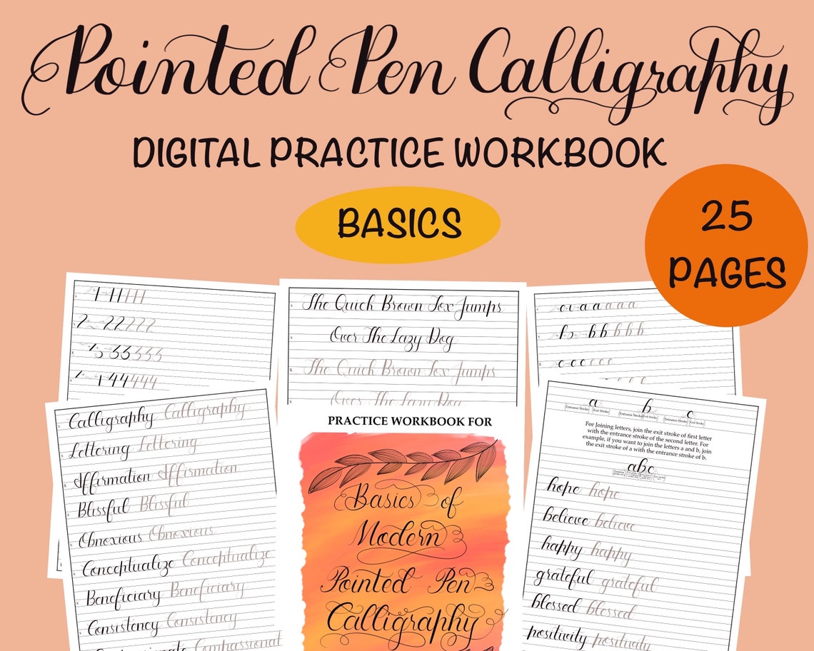 Printable Calligraphy Worksheets Basics of Pointed Pen Calligraphy ...