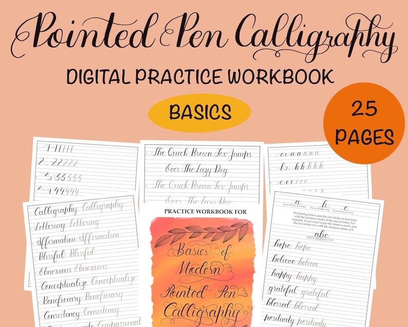 Printable Calligraphy Worksheets Basics of Pointed Pen Calligraphy ...