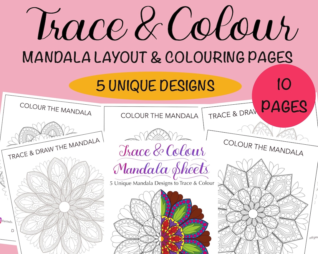 Printable Mandala Layout and Colouring Pages Traceable - Etsy